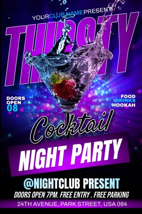 Cocktail Party Ads Template | PosterMyWall