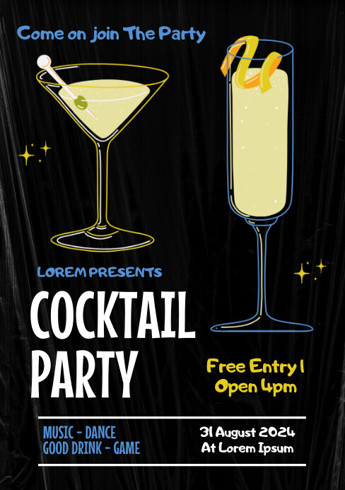 Cocktail Party Ads Template | PosterMyWall
