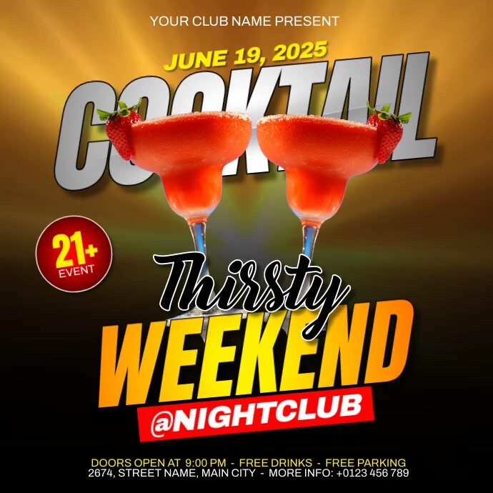 Cocktail Party Ads Template | PosterMyWall