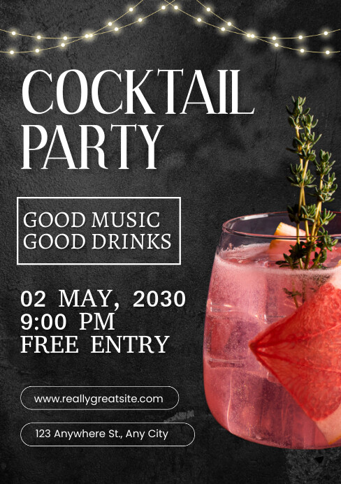 Cocktail Party Club Template | PosterMyWall