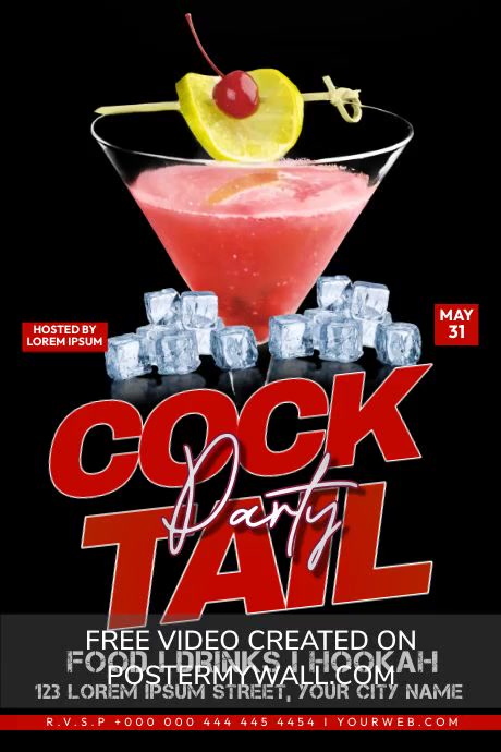 Cocktail Party Club Templat | PosterMyWall