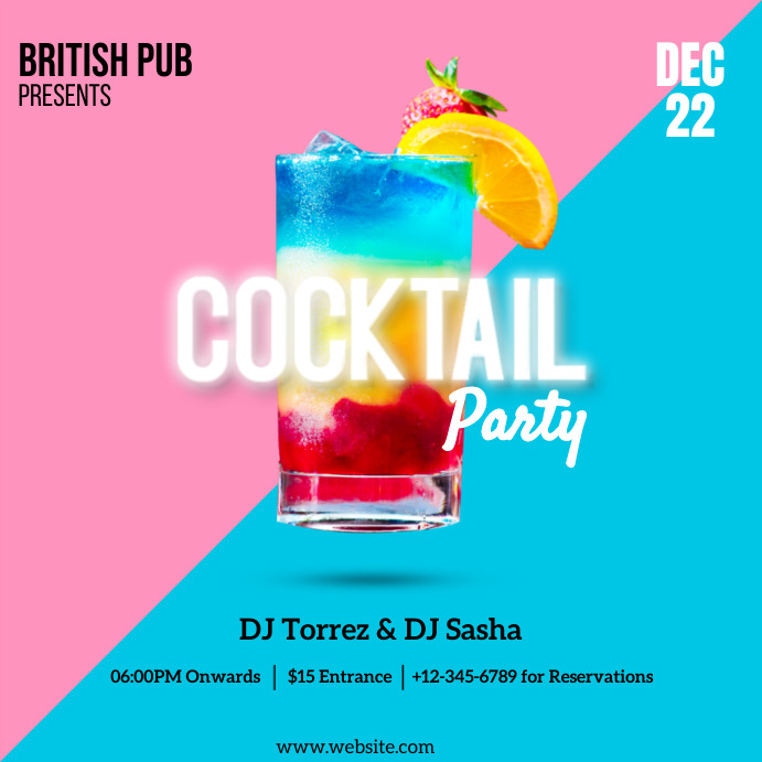 Cocktail Party Template | PosterMyWall