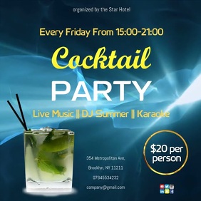 cocktail party post Template | PosterMyWall