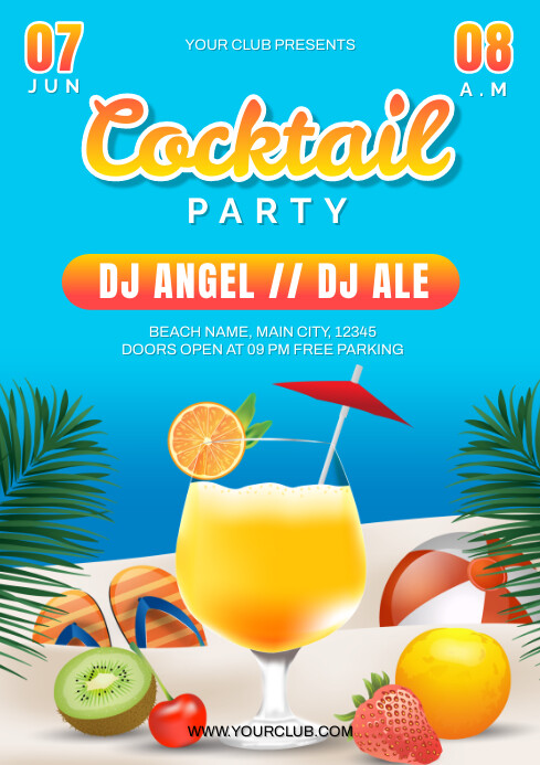 Cocktail Party Event Flyer Template | PosterMyWall