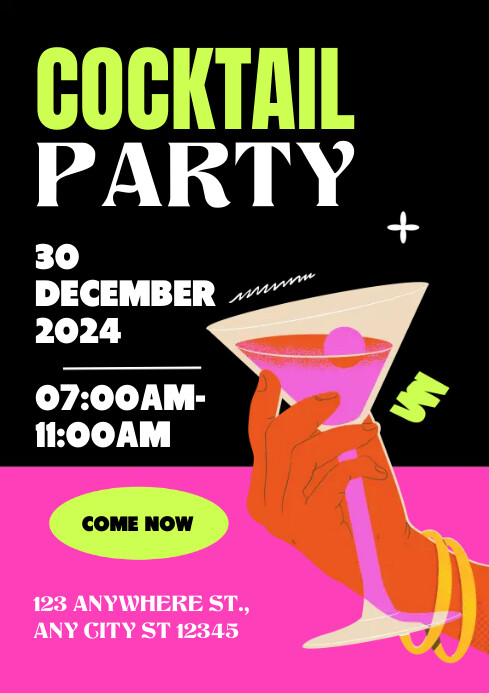Cocktail Party Flyer Template | PosterMyWall