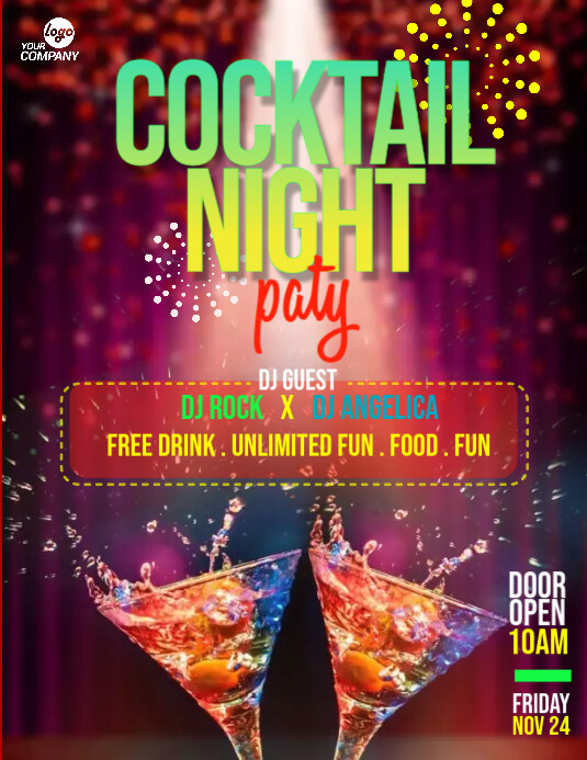 Plantilla de Cocktail Party Flyer | PosterMyWall
