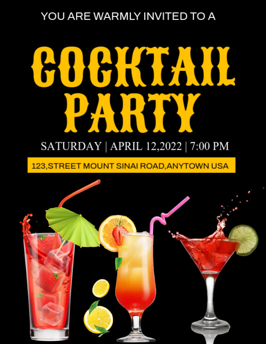 cocktail party flyer poster Template | PosterMyWall