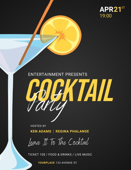 Cocktail Party Flyer Template | PosterMyWall
