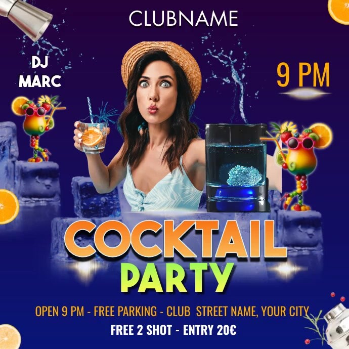 cocktail party instagram post Templat | PosterMyWall