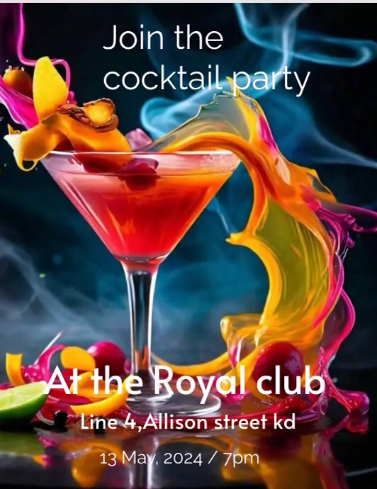Plantilla de Cocktail party invitation template | PosterMyWall