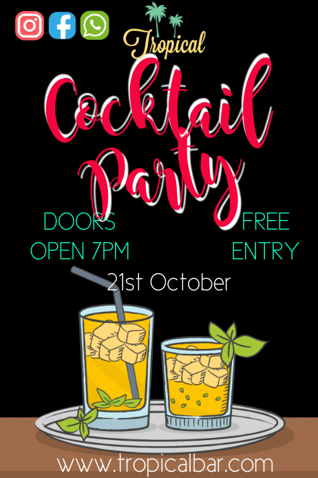 Cocktail PartyTemplate | PosterMyWall