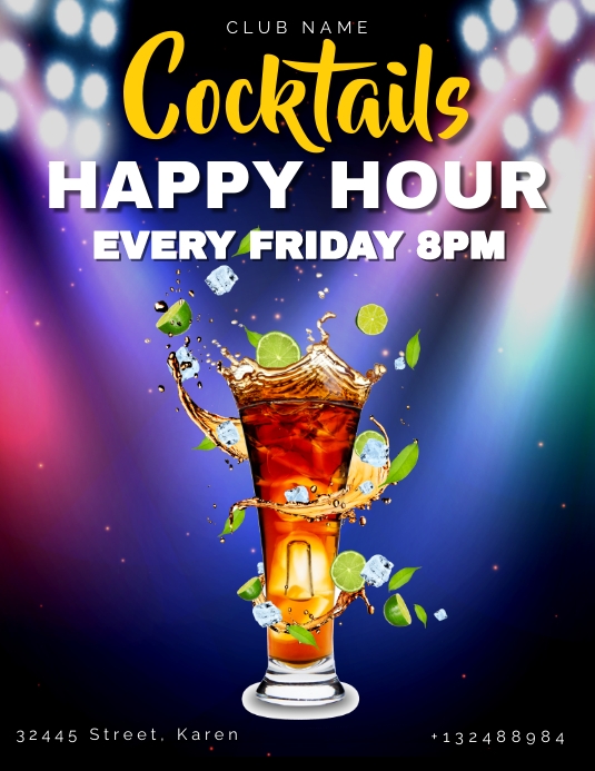 Cocktail poster Template | PosterMyWall