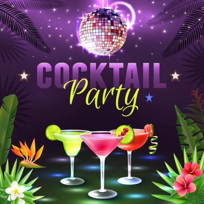 Cocktail poster design template | PosterMyWall