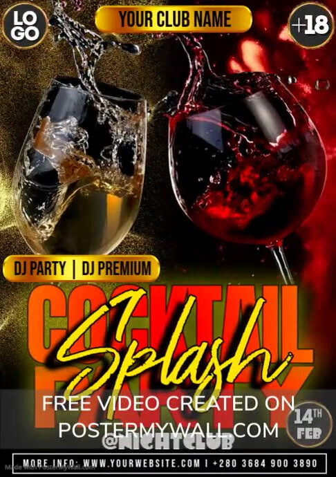 Cocktail Splash Party Template | PosterMyWall