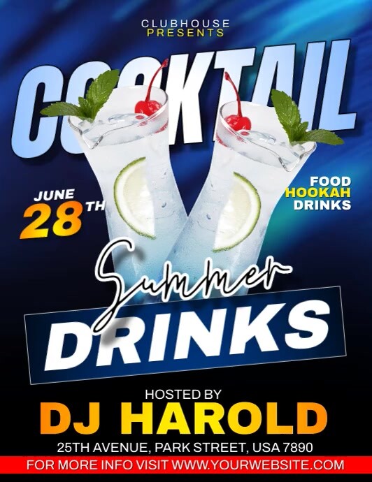 Plantilla de Cocktail Summer Drinks | PosterMyWall
