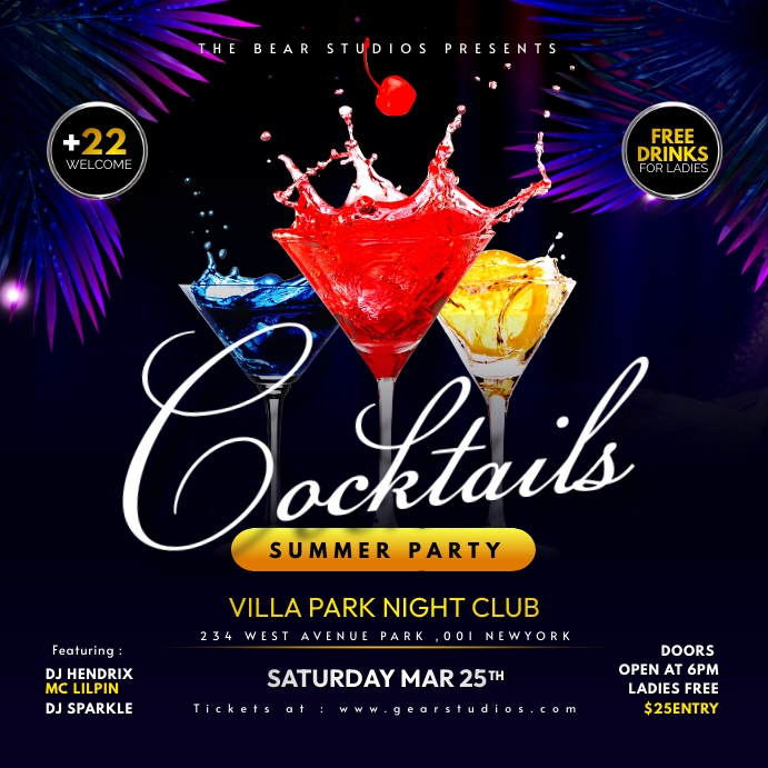 Copy of Cocktail Summer party flyer | PosterMyWall