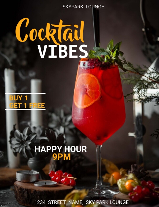 Plantilla de cocktails | PosterMyWall