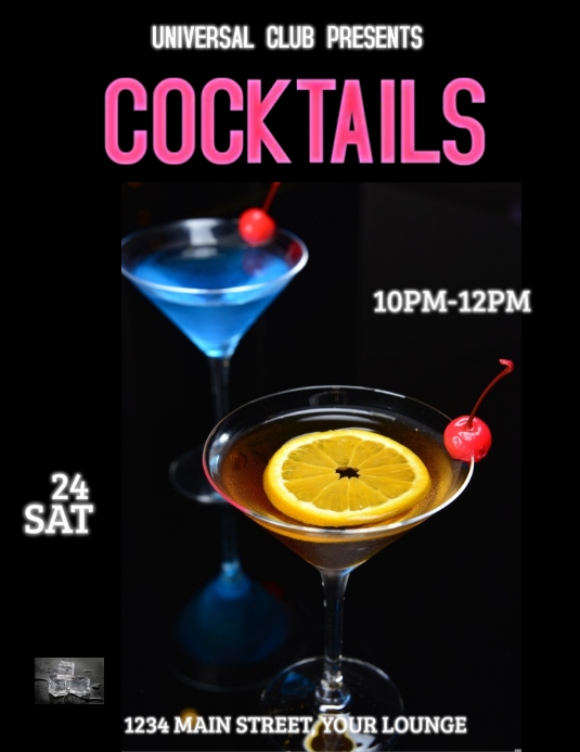 Cocktails Templat | PosterMyWall