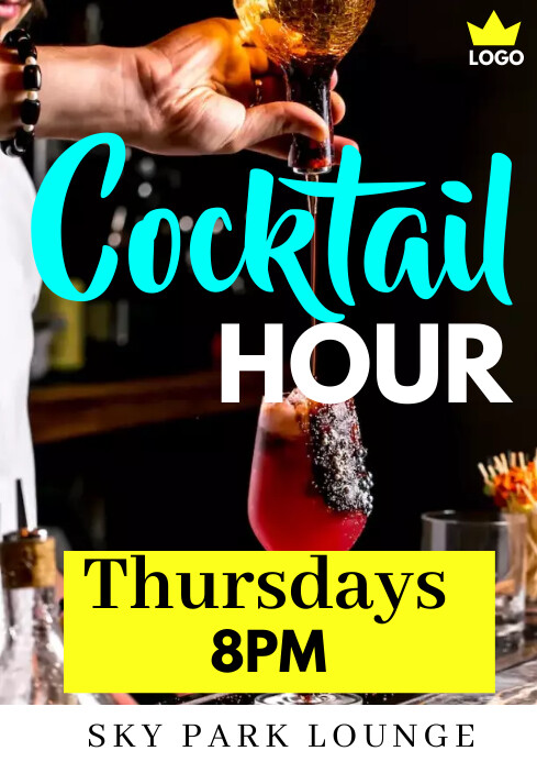 Cocktails Menu, Bar Flyer, happy hour Template | PosterMyWall