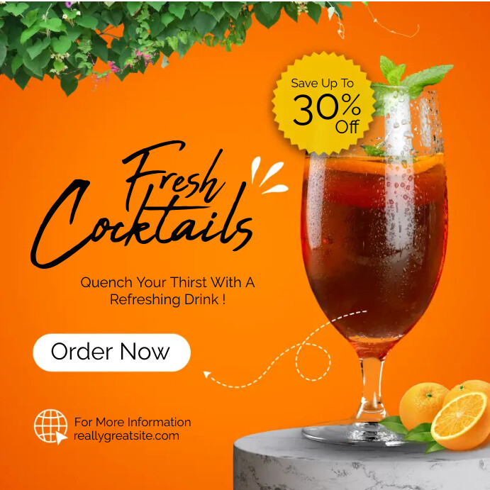 COCKTAILS MENU Template | PosterMyWall
