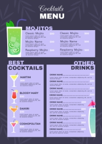 Minimal Cocktail Menu Template | PosterMyWall