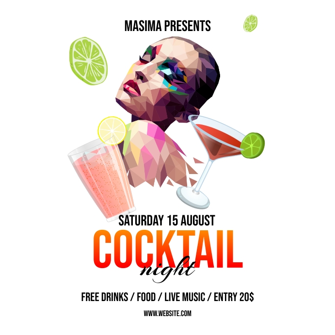 Cocktails Night Instagram Ad Template | PosterMyWall