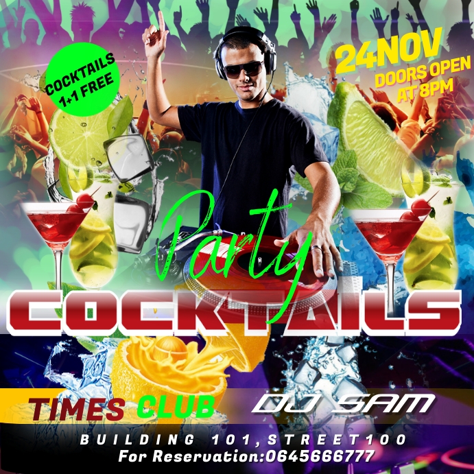 COCKTAILS PARTY Template | PosterMyWall