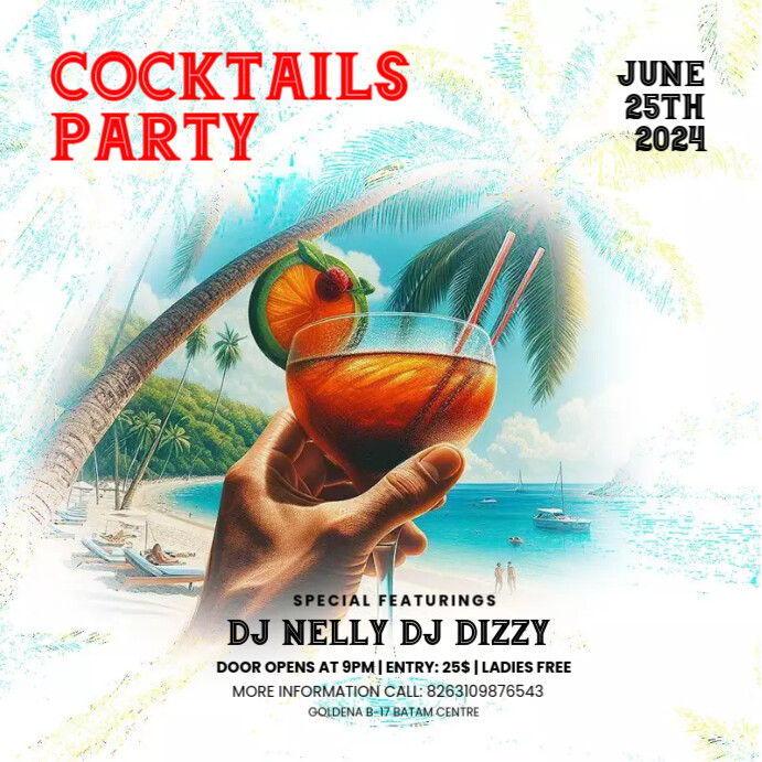 Cocktails Party Template | PosterMyWall