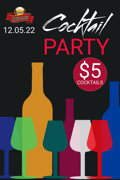 Cocktails Party Night Ad Template | PosterMyWall