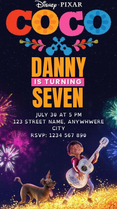 Plantilla de Coco Birthday | PosterMyWall