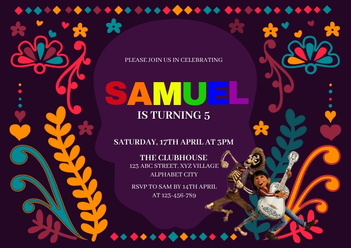 Coco Birthday Invitation Template | PosterMyWall