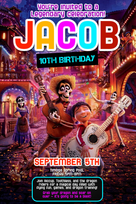 Coco Birthday Poster Template | PosterMyWall