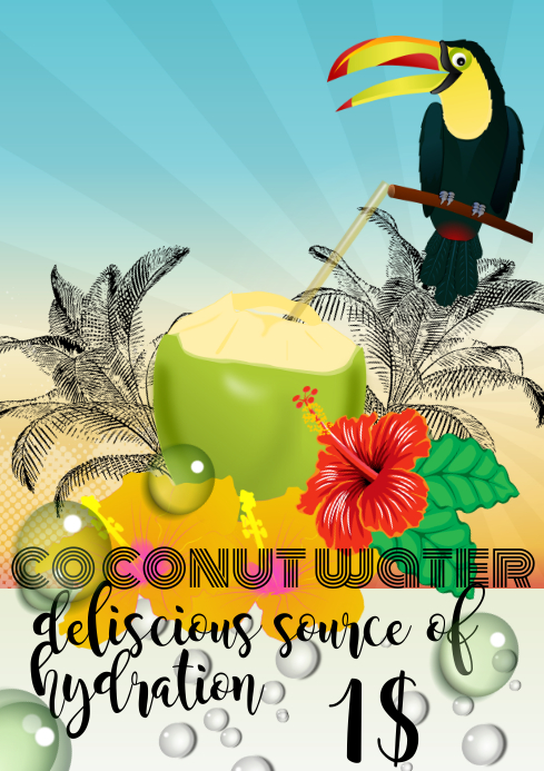 coco nut water, template flyers | PosterMyWall