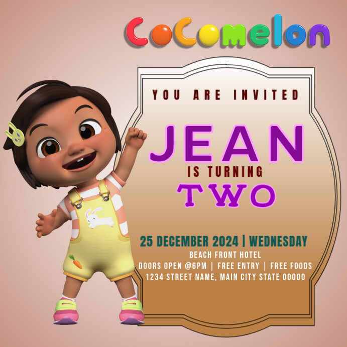 Cocomelon Birthday Instagram Post Template | PosterMyWall