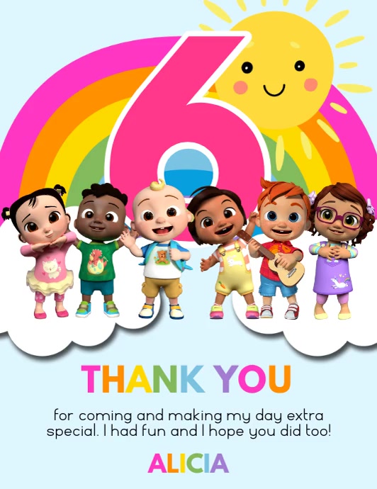 Copy of Cocomelon Birthday Invitation | PosterMyWall