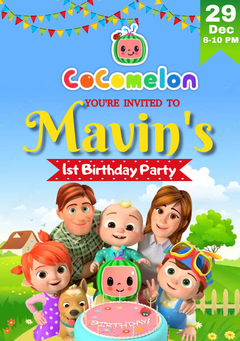 Cocomelon Birthday Invitation Templat | PosterMyWall