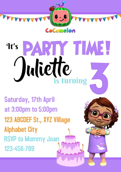 Cocomelon Birthday Invitation Template | PosterMyWall