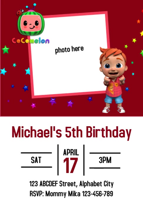 Cocomelon Birthday Invitation Template | PosterMyWall