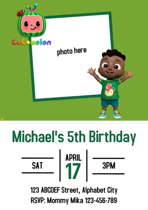Cocomelon Birthday Invitation Template | PosterMyWall