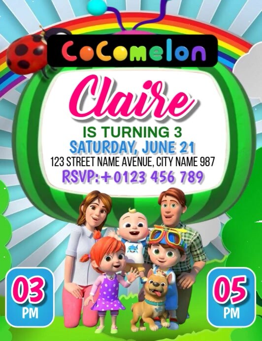 Cocomelon Birthday Invitation Template | PosterMyWall