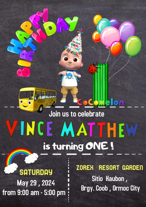 COCOMELON Template | PosterMyWall