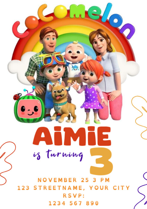Copy of Cocomelon Kids Birthday | PosterMyWall