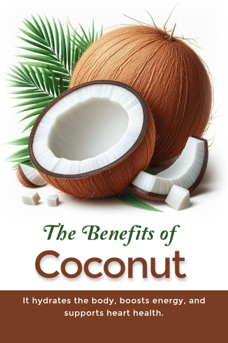 Coconut Benefits Poster Template | PosterMyWall