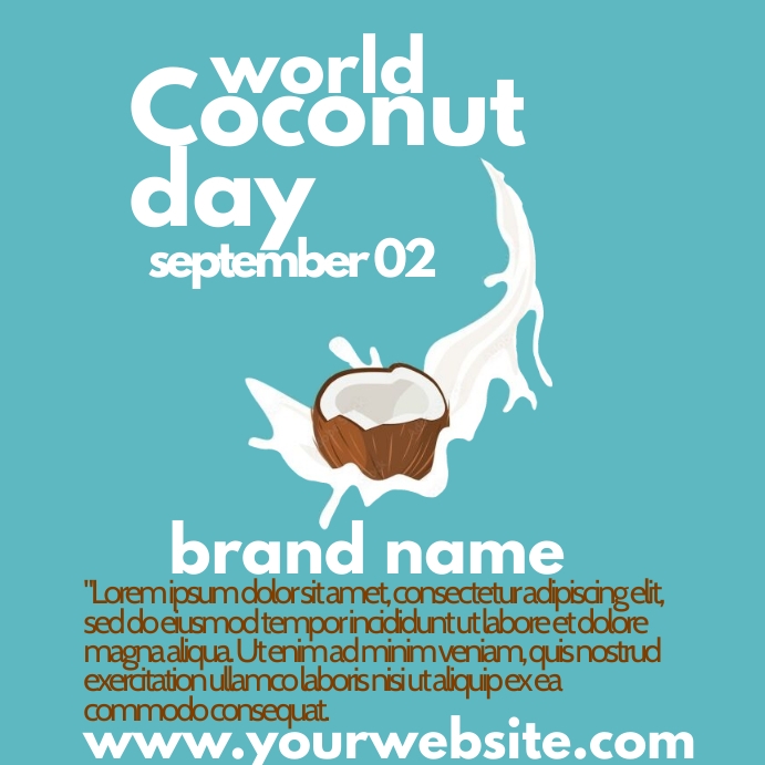 coconut day instagram post template | PosterMyWall