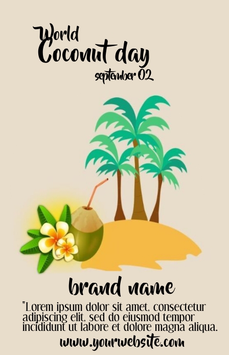 Copy of coconut day TABLOID template | PosterMyWall