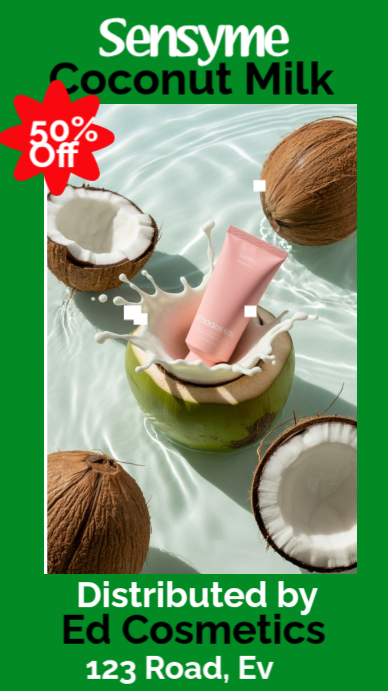 Coconut milk body Lotion ad Template | PosterMyWall