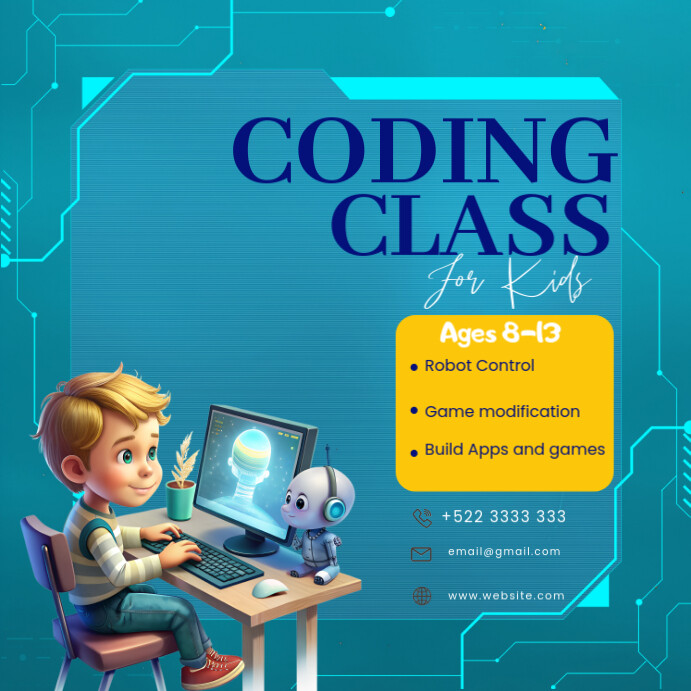 Copy of Coding For Kids Instagram Post | PosterMyWall