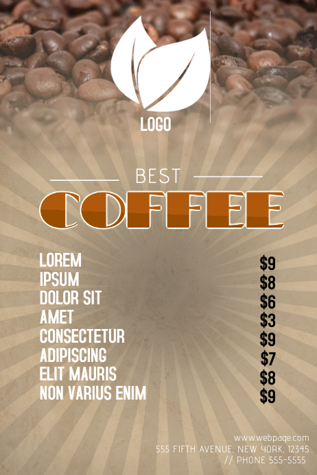 coffe menu template | PosterMyWall