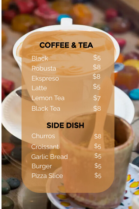 Copy of Coffee & Tea Menu | PosterMyWall