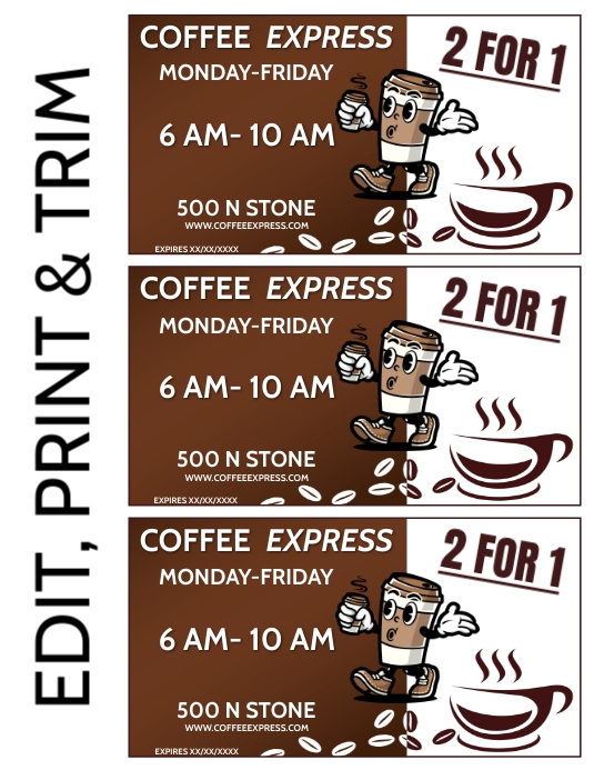 Modèle COFFEE 2 FOR 1 SPECIAL | PosterMyWall